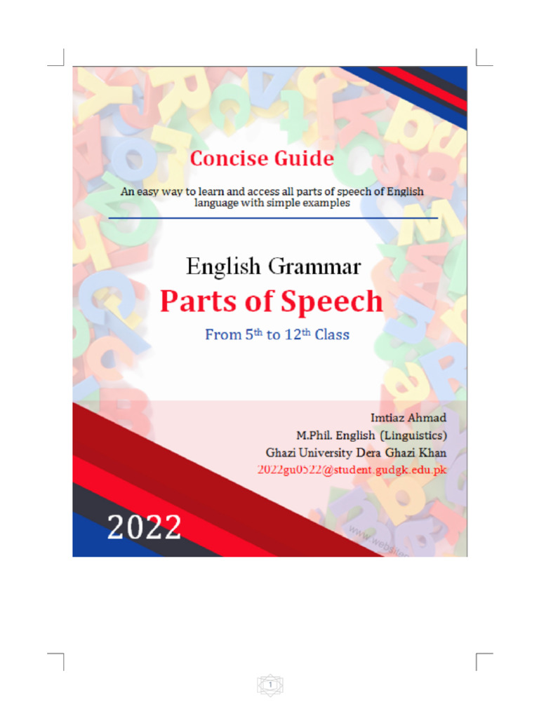 Unit 4 Grammar L3 Partsof Speech_Phoenix | PDF