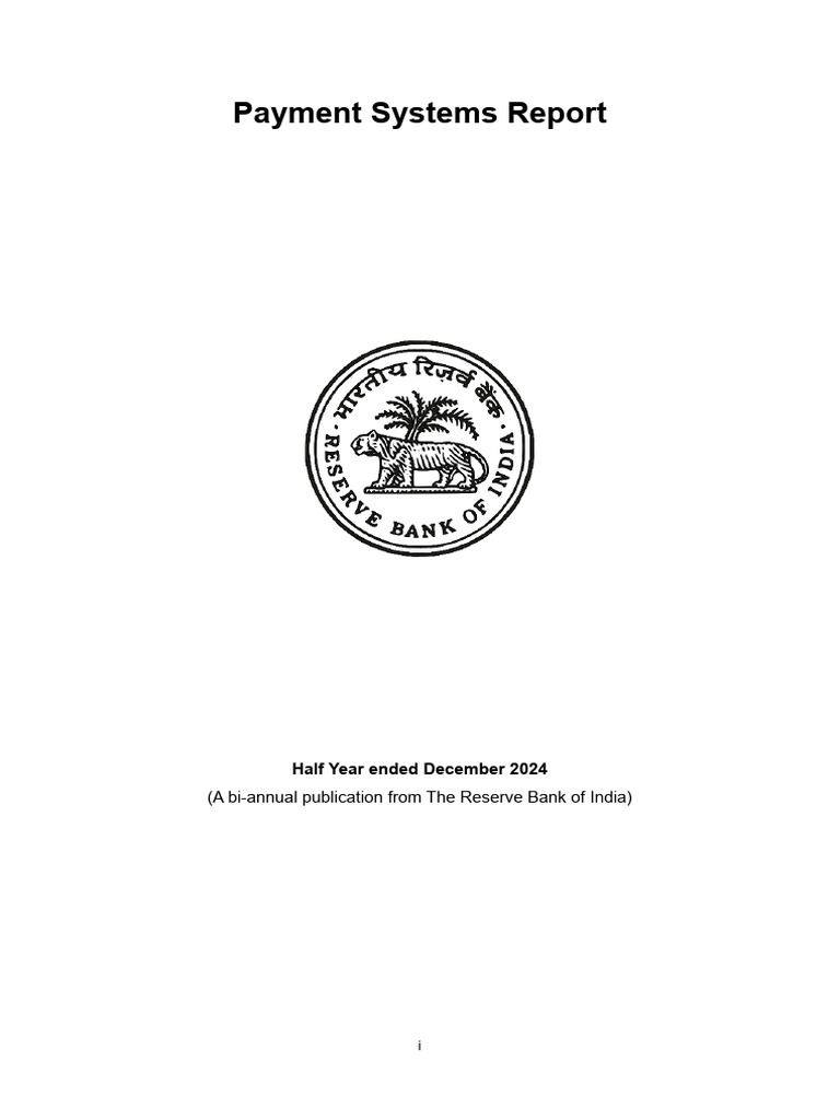 RBI Payment Systems Report March 2024 | PDF | Reserve Bank Of India ...