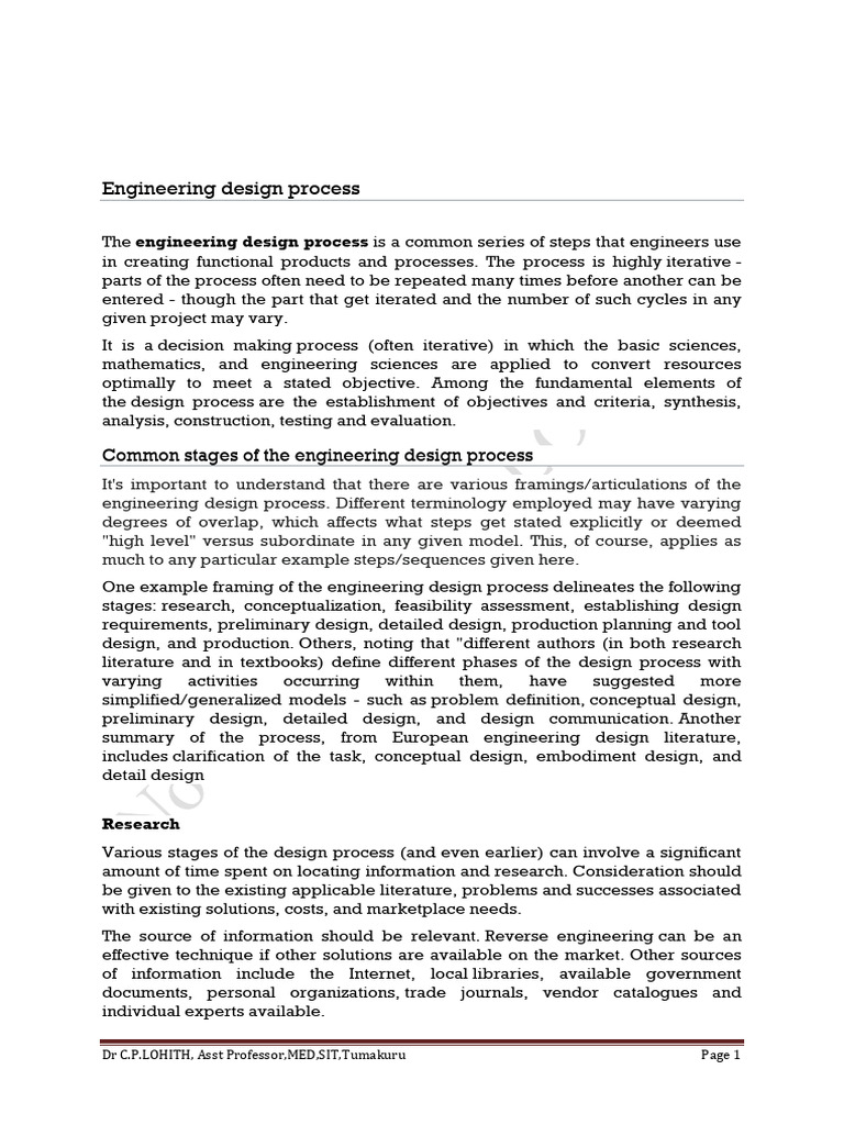 UNIT 3 - Managing Engineering Design | PDF | Engineering Design Process ...