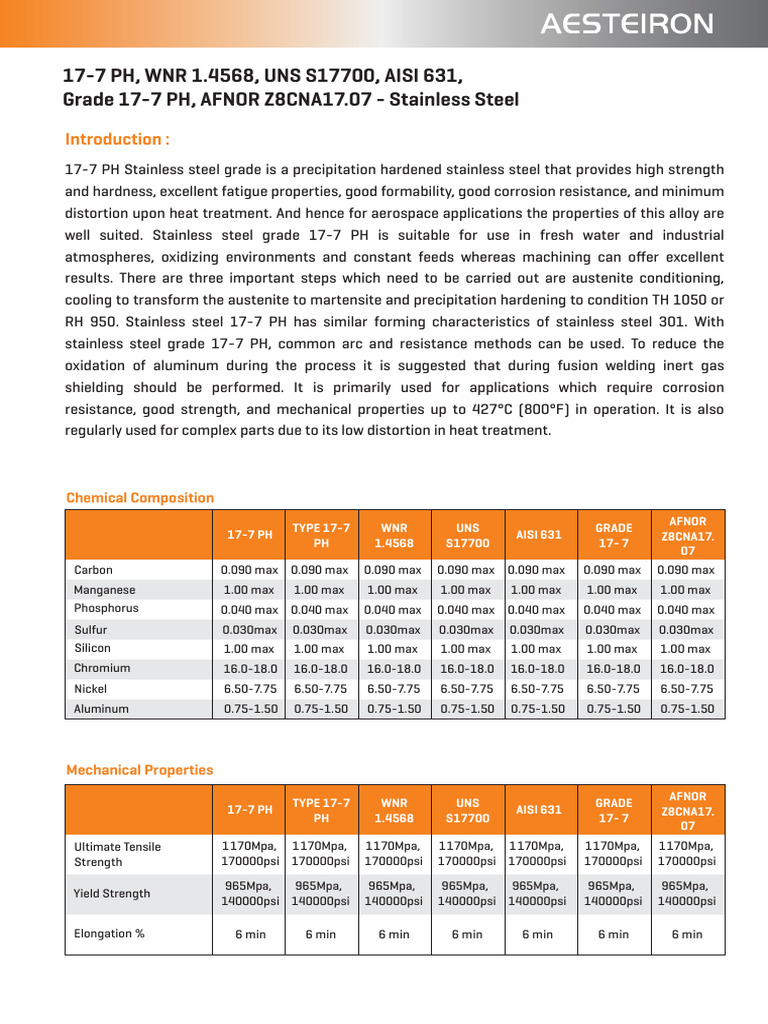 Aerospace Stainless Steel Guide | PDF | Stainless Steel | Heat Treating