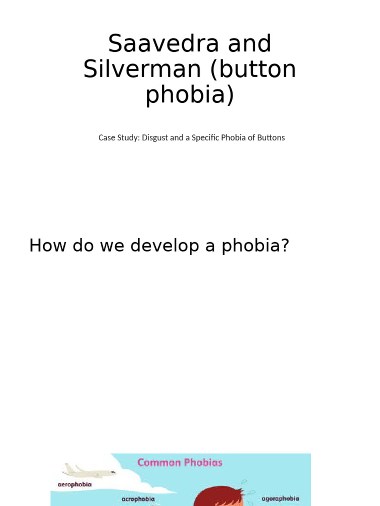 Saavedra and Silverman (Button Phobia) | PDF | Classical Conditioning ...