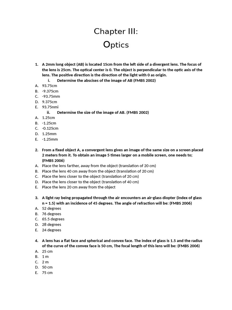 Optic | PDF | Optics | Scientific Phenomena