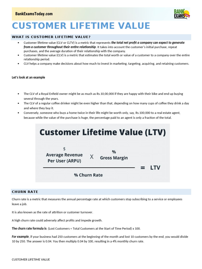 Customer Lifetime Value | PDF | Business Economics | Economies