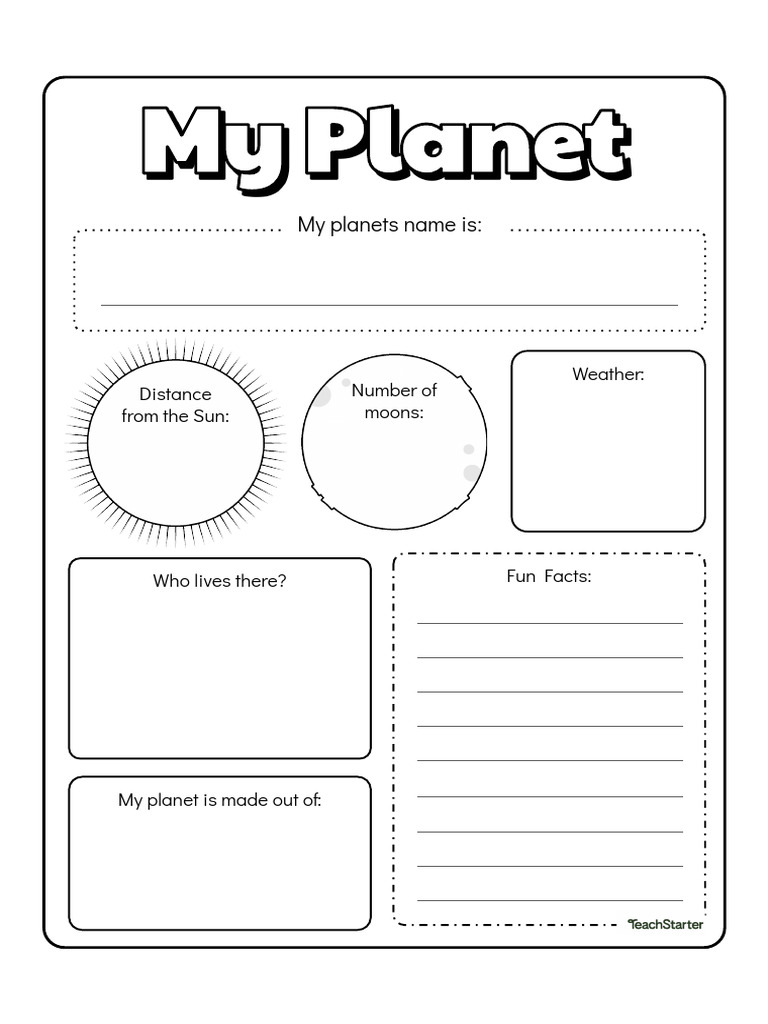 If ICould Create My Own Planet Craft Template Printable PDF | PDF