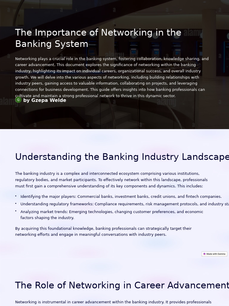 Networking Strategies for Banking Success | PDF | Banks | Business