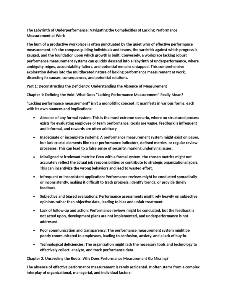 The Labyrinth of Underperformance Navigating The Complexities of ...