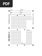 Answer Sheet Sample For Shading | PDF | Tests | Student Assessment And ...
