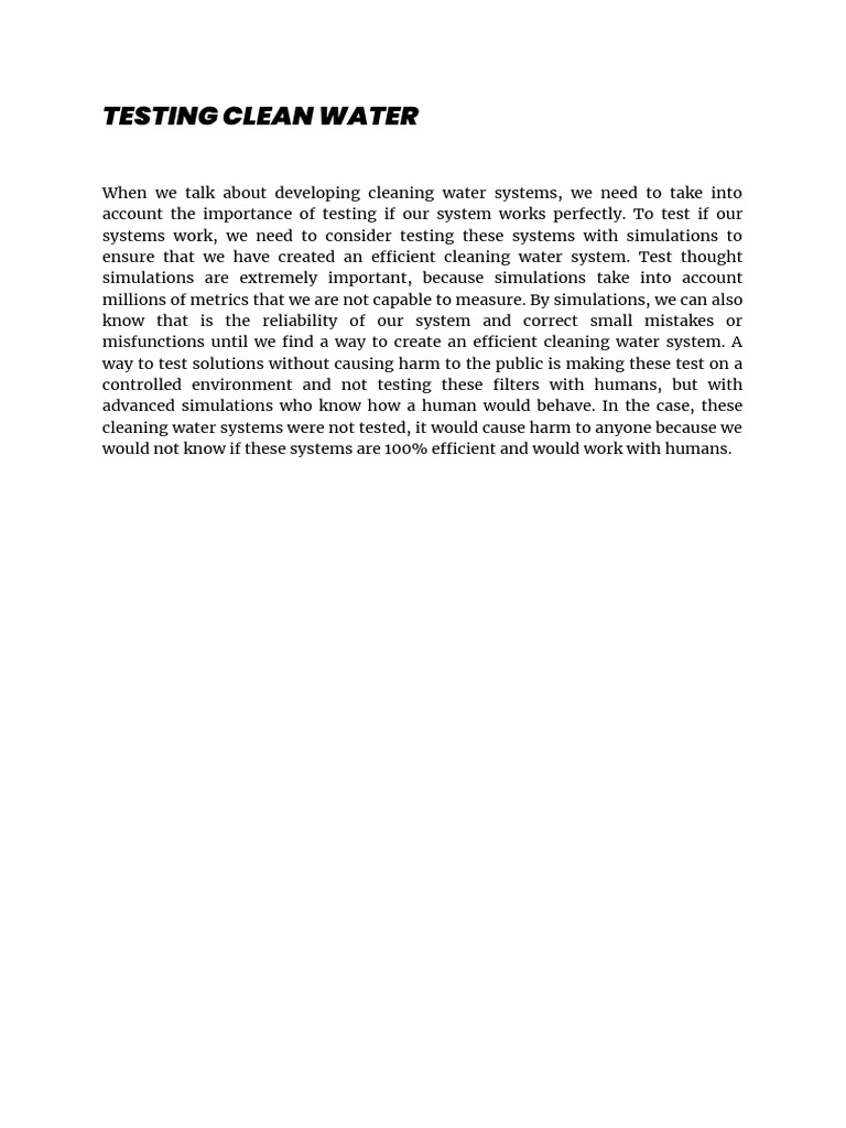 TESTING_CLEAN_WATER | PDF