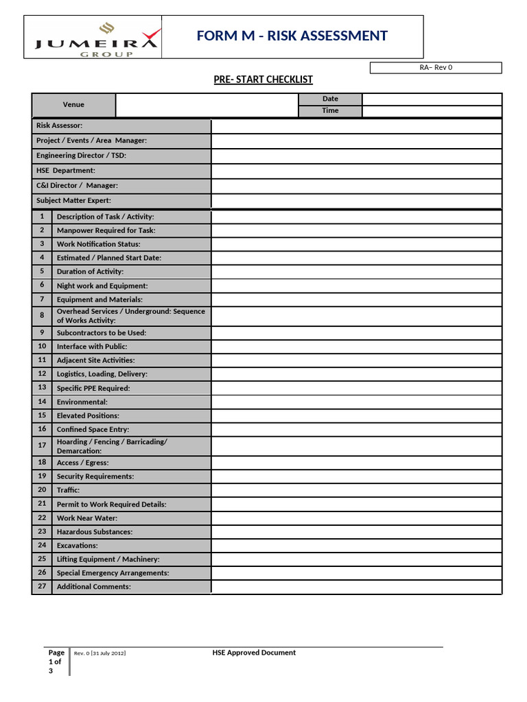 Sample Risk assessment | PDF | Risk | Risk Assessment