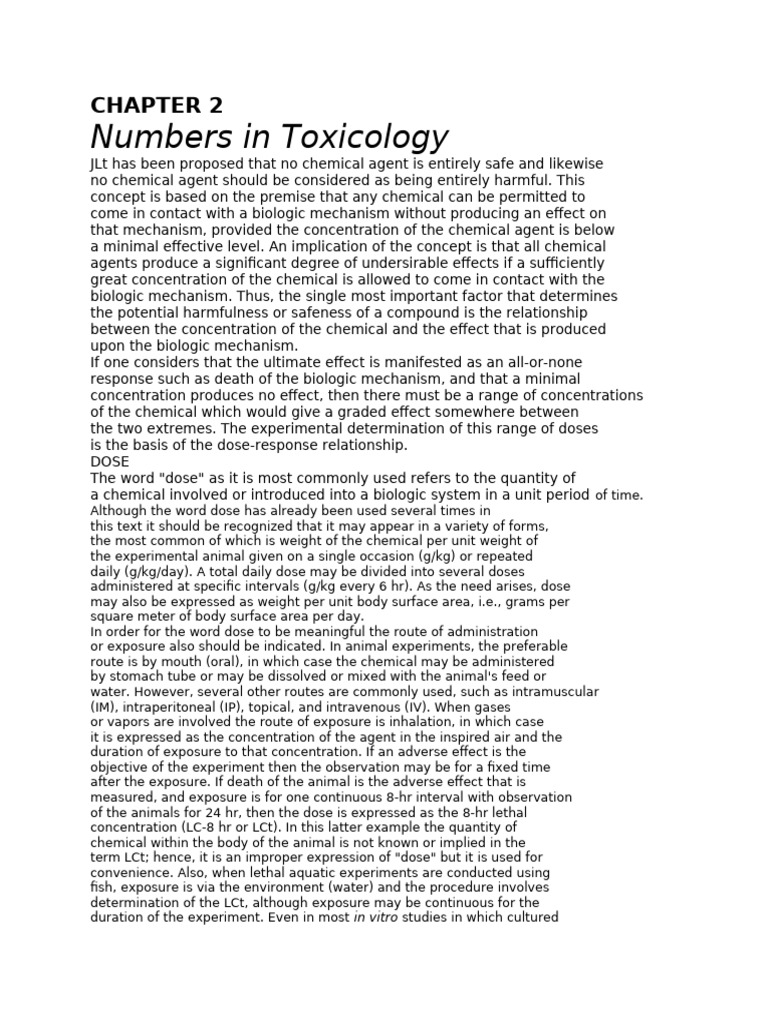 CHAPTER 2 | PDF | Dose (Biochemistry) | Chemistry