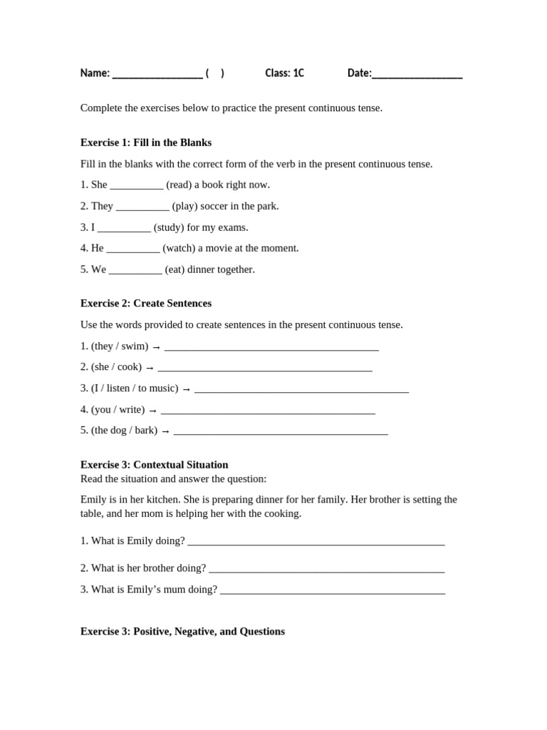 S1. Present Continous Tense | PDF | Language Mechanics | Syntax