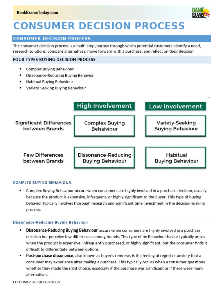 Consumer Decision Process | PDF | Behavior | Psychology