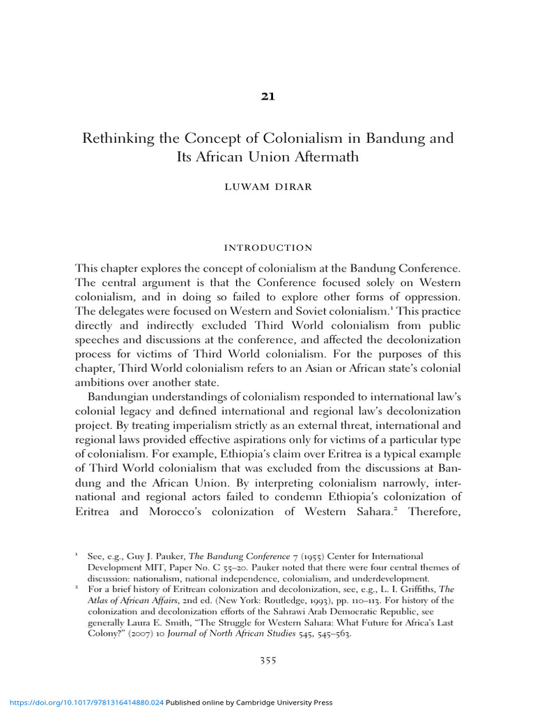 Colonialism at Bandung Conference Analysis | PDF | Global Politics ...