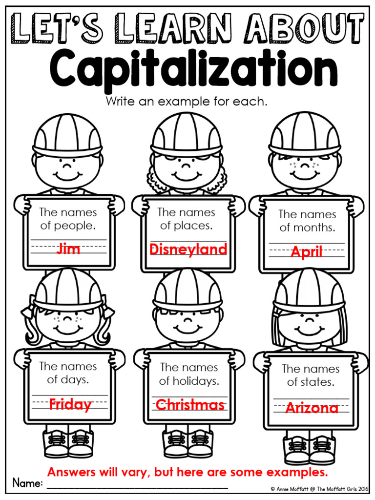 Capitalization Practice Activities | PDF | Crossword | Holidays