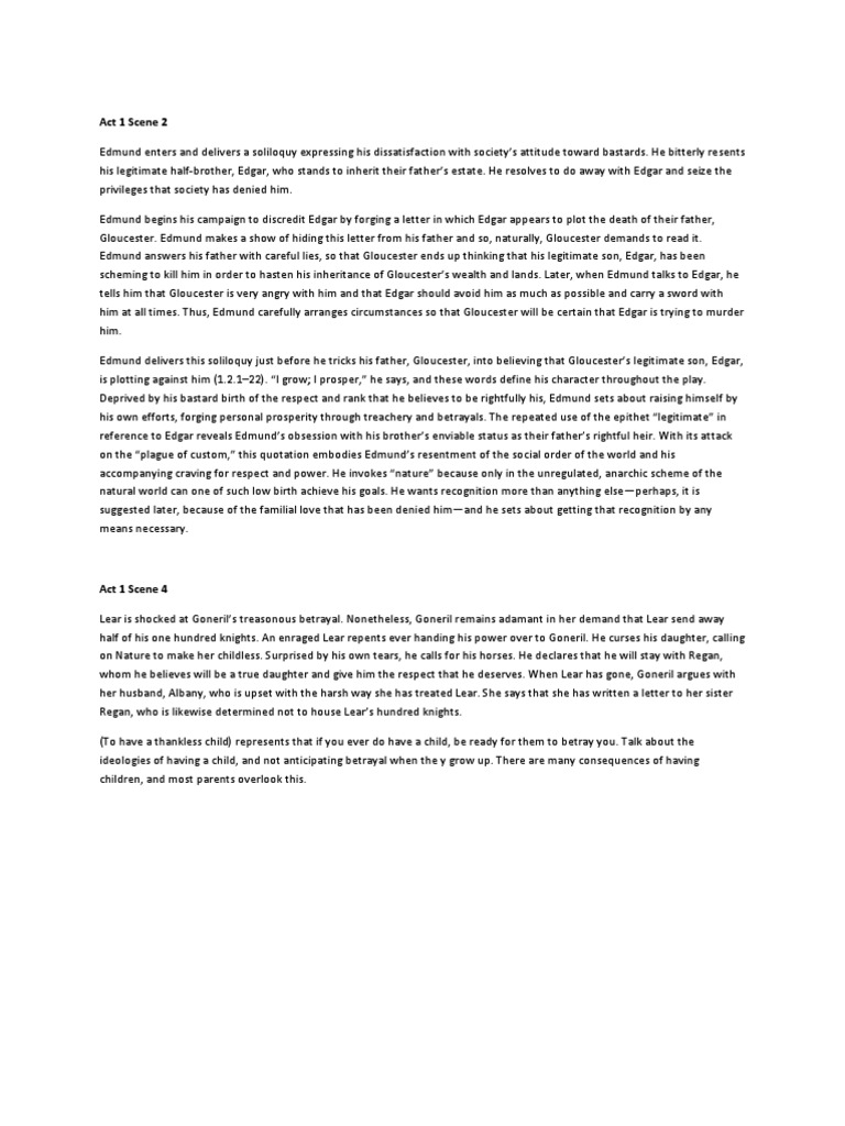 King Lear Analysis Pdf King Lear