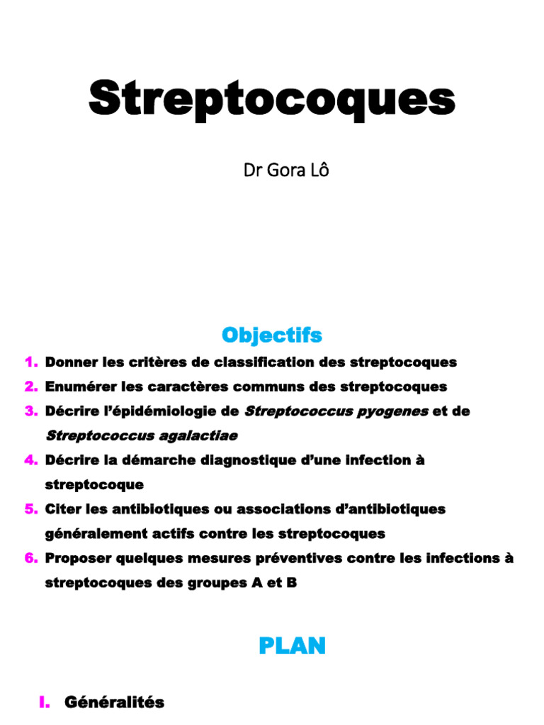 Classification et diagnostic des streptocoques | PDF | Streptocoque ...