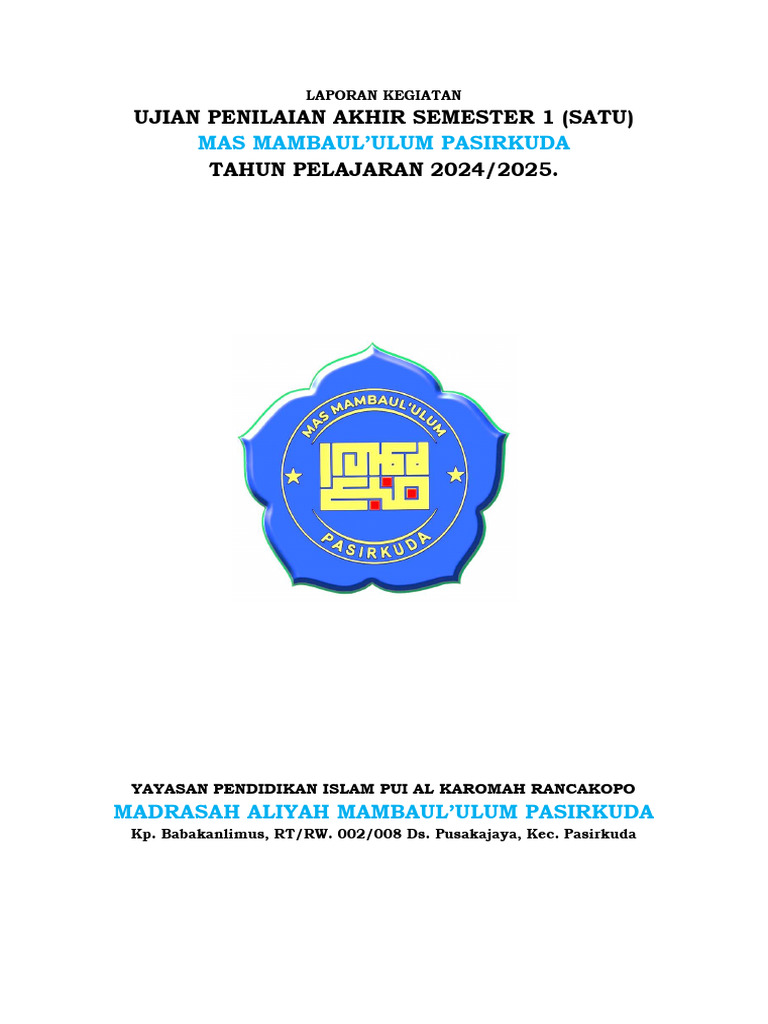 LAPORAN KEGIATAN PAS 2024 | PDF