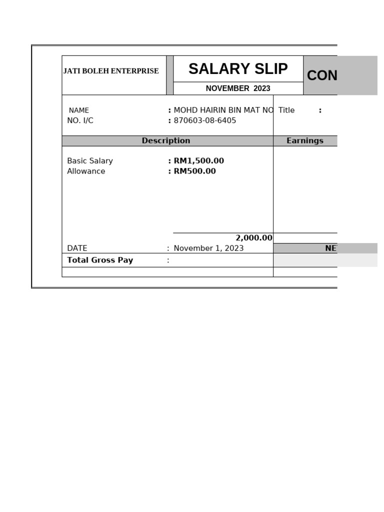 Salary Slip: Confidential | PDF