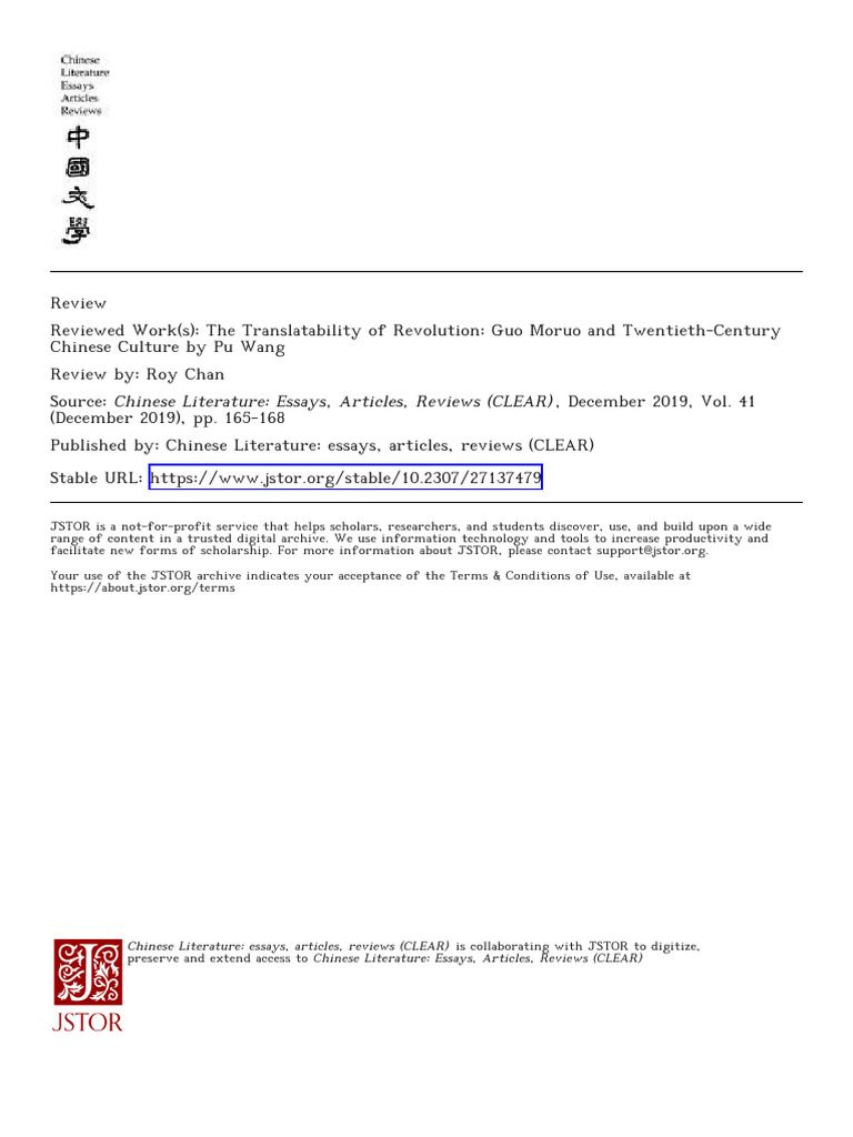 Guo Moruo's Role in Chinese Revolution | PDF | Chinese Literature ...