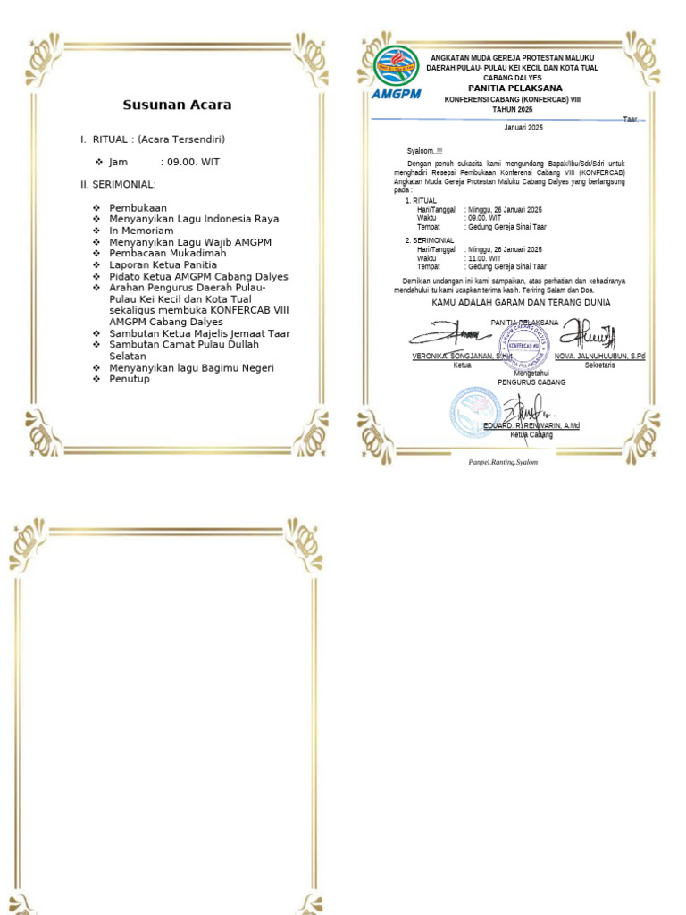 Undangan Untuk Tamu Cap TTD Ukuran A4 | PDF