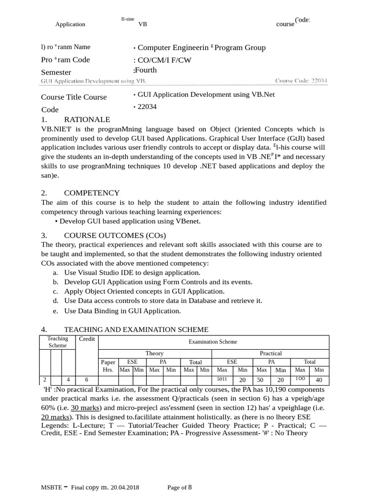 GUI Development with VB.Net Course | PDF | Control Flow | Computer Programming