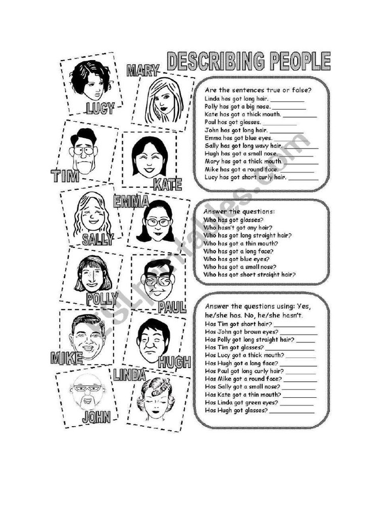 Worskheet About Physical Appearance | PDF