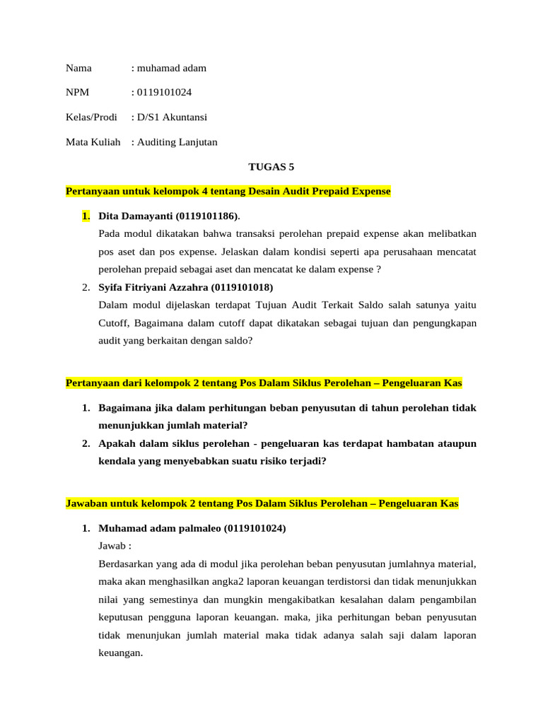 Muhamad Adam Palmaleo - 0119101024 - Tugas5 - Kelompok 3 | PDF
