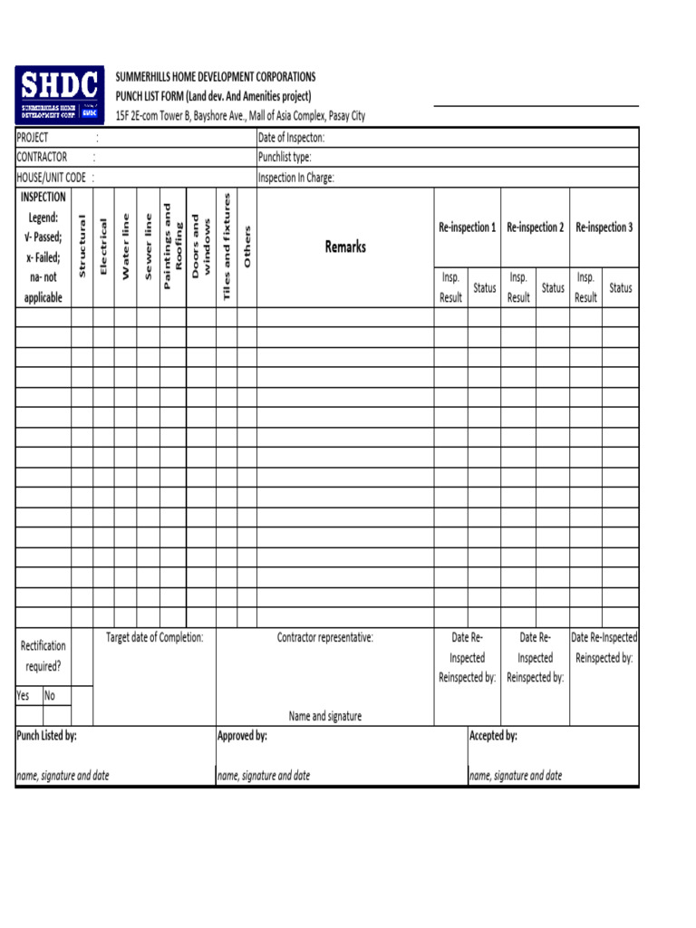 Land Dev. and Amenities Form | PDF | Construction Management | Project ...