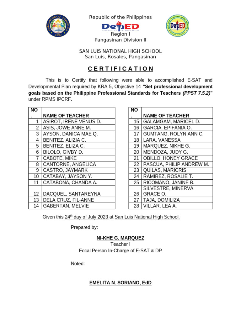 CERTIFICATION - Copy | PDF