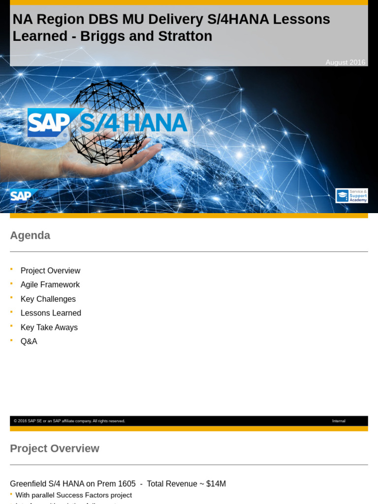 S4 HANA Implementation Lessons Learned _Briggs and Stratton_201608 ...