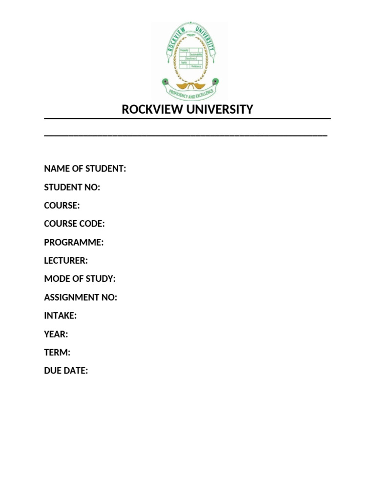 Rockview University Cover Page 2 | PDF