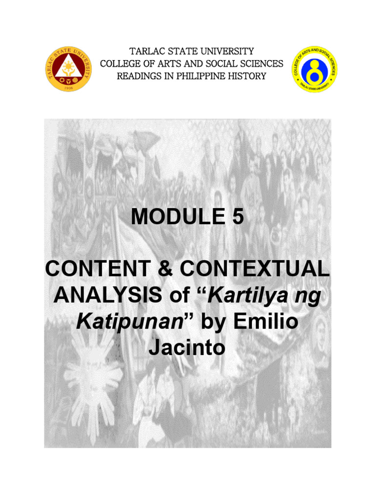 5. Module 5 SS1C (CONTENT & CONTEXTUAL ANALYSIS of “Kartilya ng Katipunan” by Emilio Jacinto ...