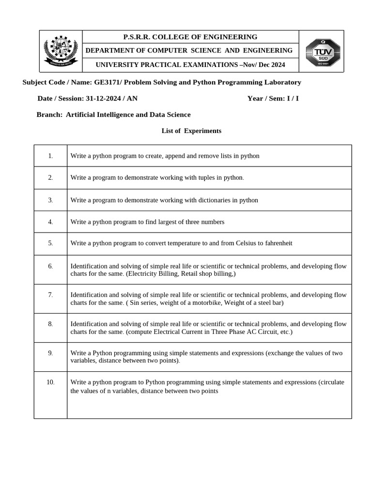 Ge3171 Set2 Pdf Python Programming Language Software Engineering 5454