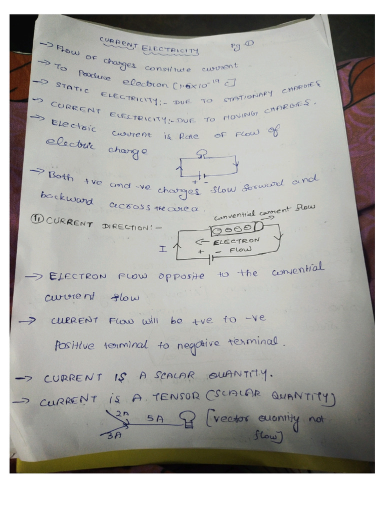 Chapter - 3 Electric Current Notes | PDF
