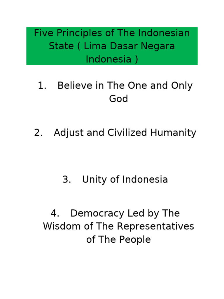 Five Principles of Indonesian State | PDF