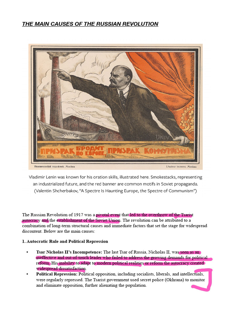 2 Main Causes. | PDF | Russian Empire | Russian Revolution