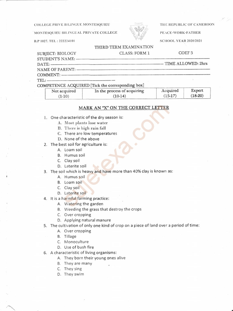 F1 Biology Seq5 2021 Coll Montesquieu | PDF
