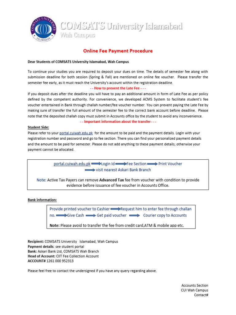 Online Fee Payment Procedure | PDF | Fee | Payments