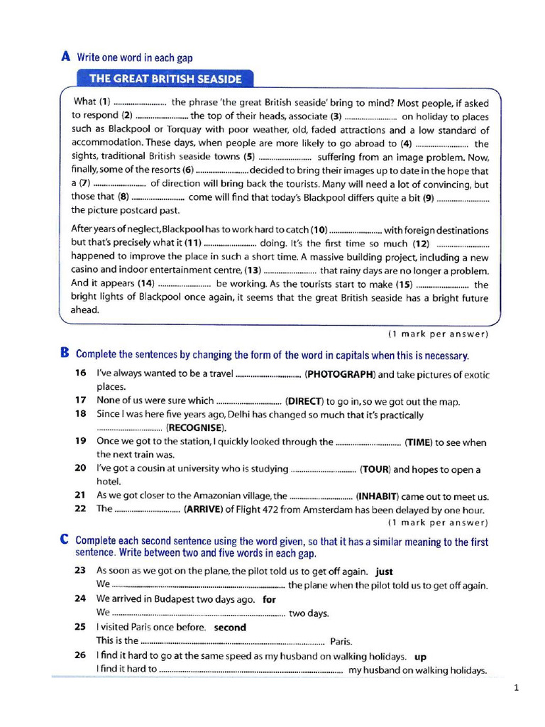 REVIEW GRAMMAR AND VOCABULARY 1 | PDF