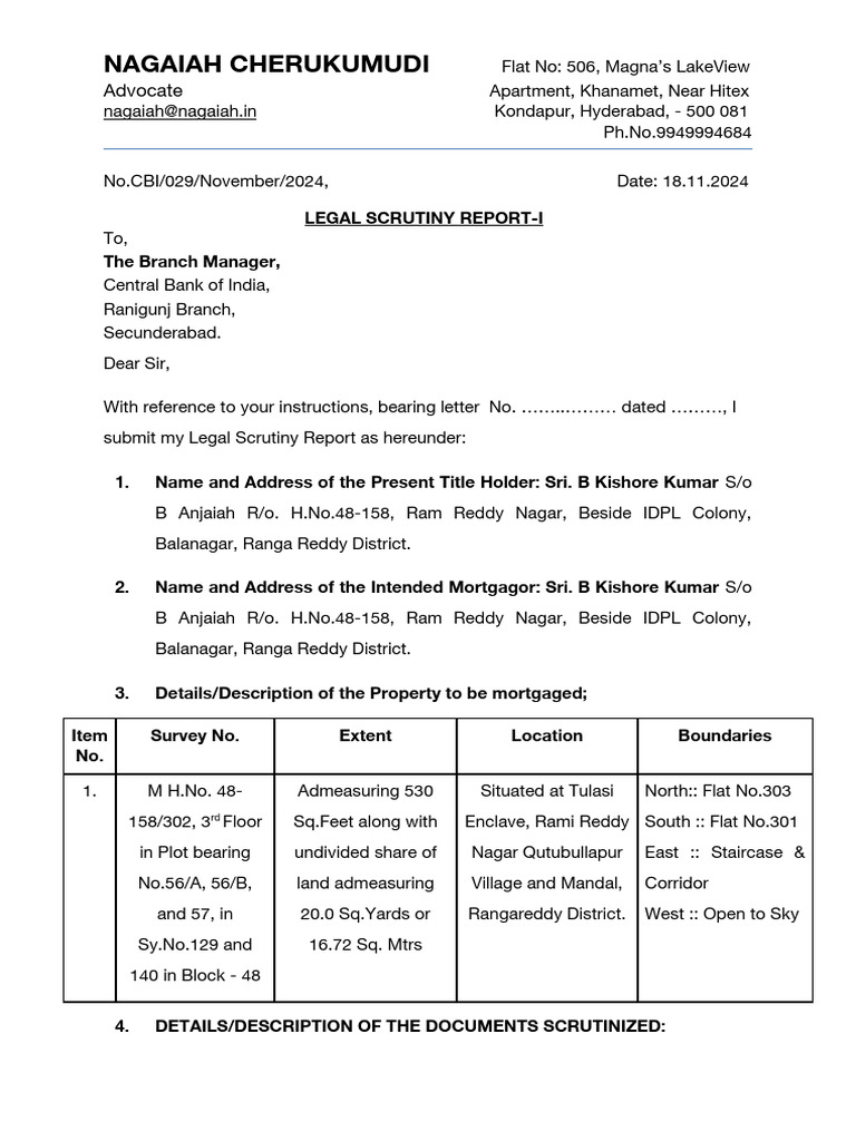 LSR 1 - Kishore Kumar - Ranigunj | PDF | Lease | Mortgage Law