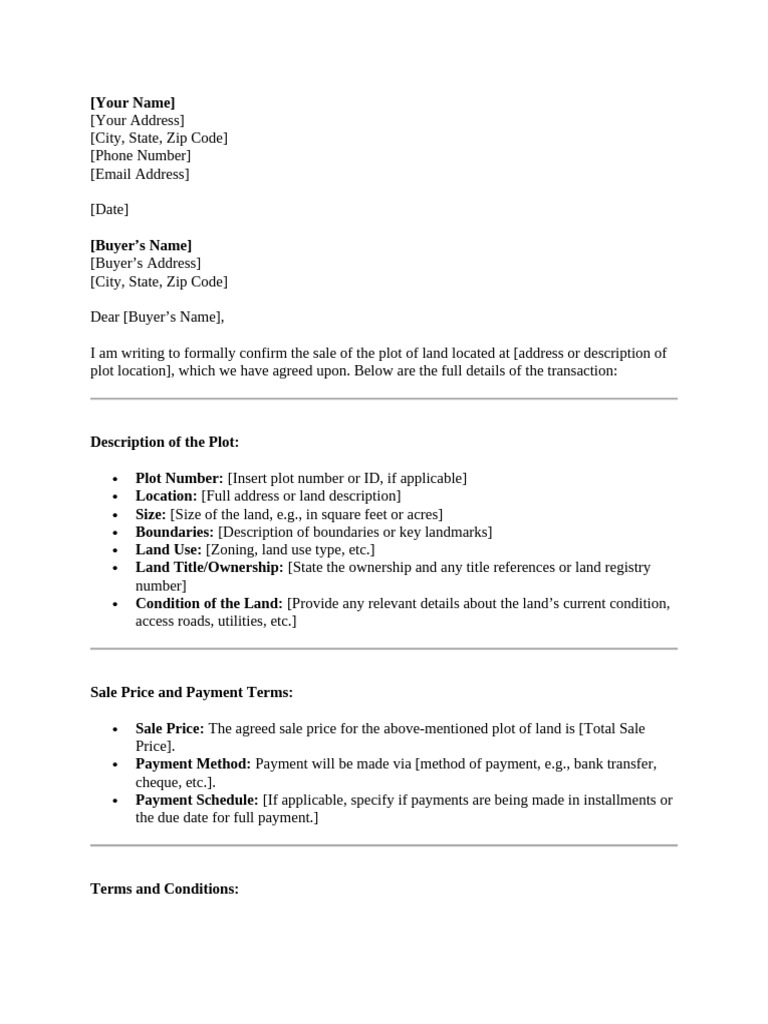Plot Sale Template | PDF