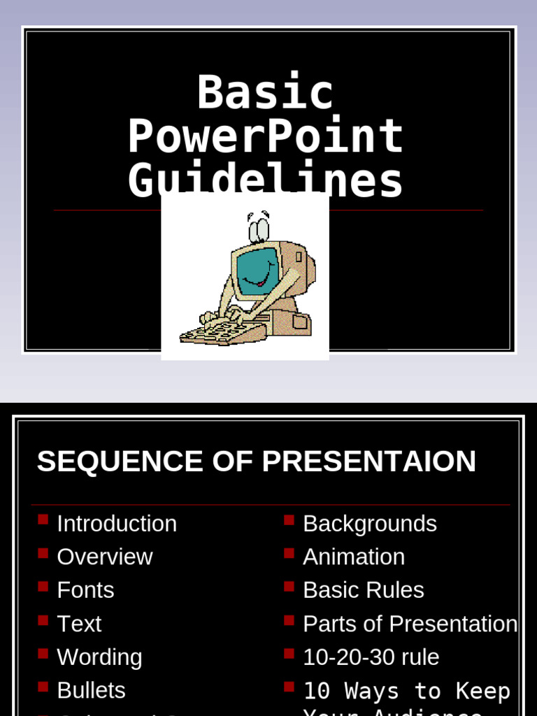 Basic PowerPoint Guidelines | PDF | Typefaces | Graphic Design
