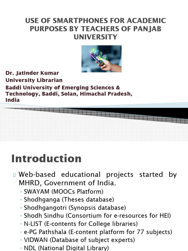 Use of Smartphones For Academic Purposes by Teachers of Panjab ...