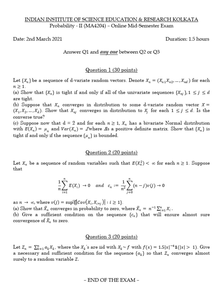 Question Paper Midsem | PDF