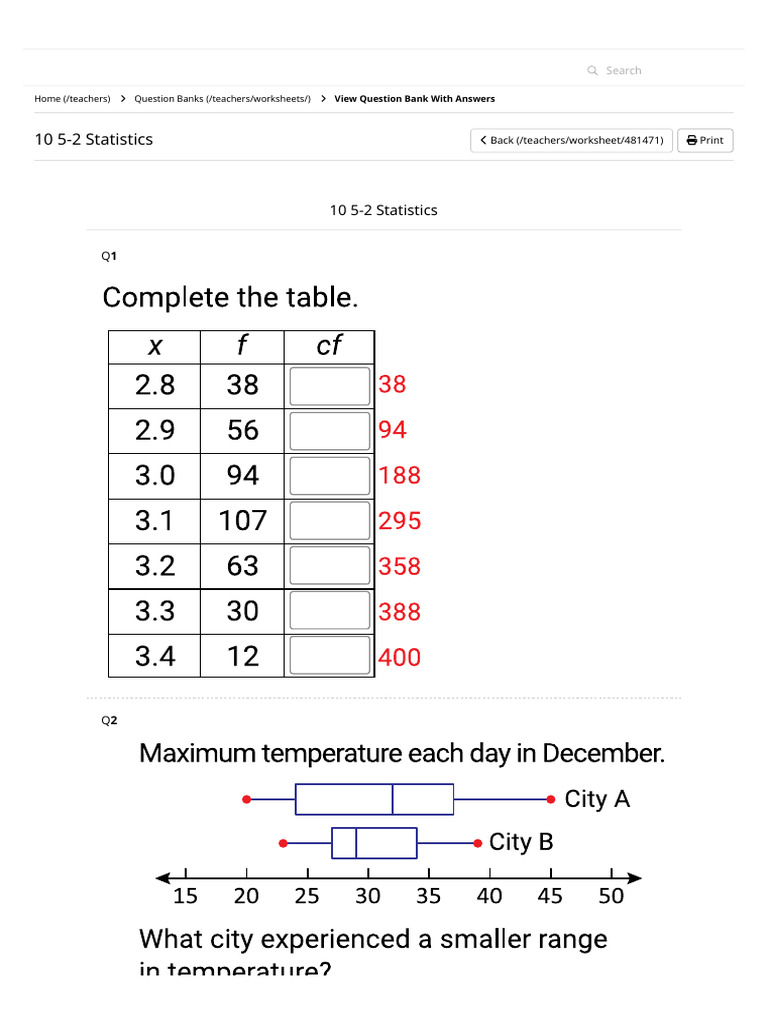 Stats - Preview With Answers | PDF