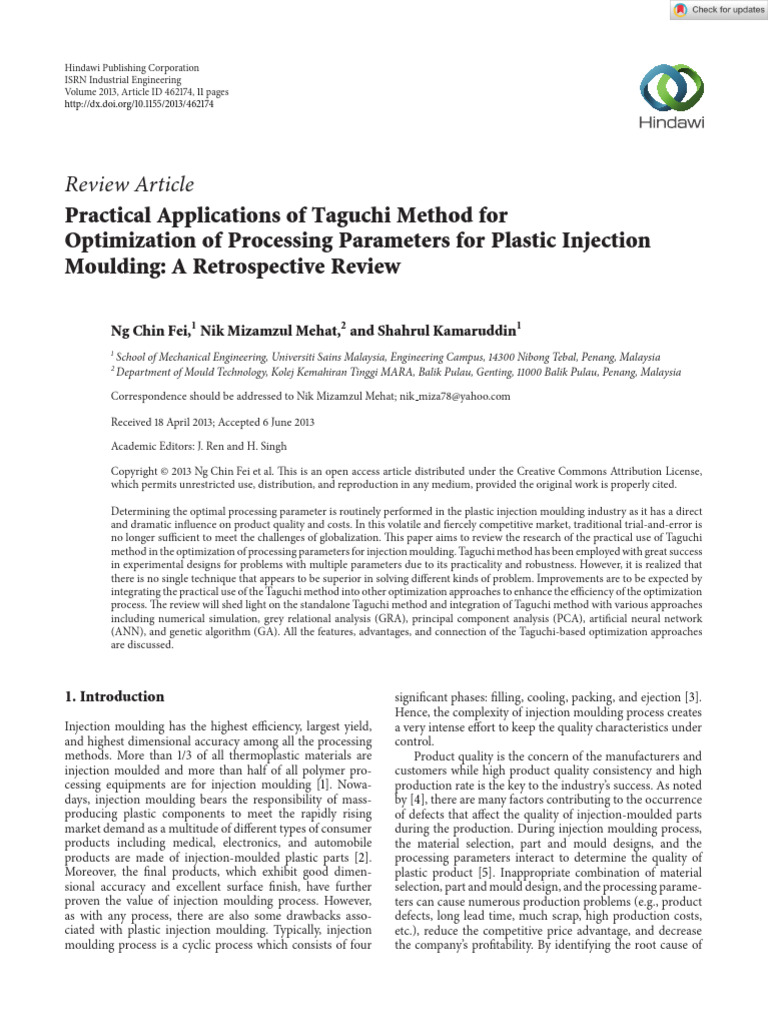 Practical Applications of Taguchi Method for | PDF | Principal Component Analysis | Mathematical ...