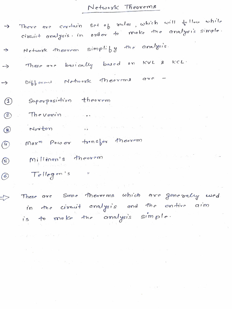 1 (A) - Network Theorem Notes | PDF