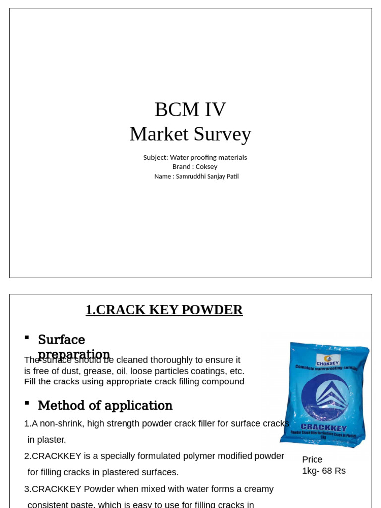 BCM IV Market Survey | PDF | Concrete | Plaster