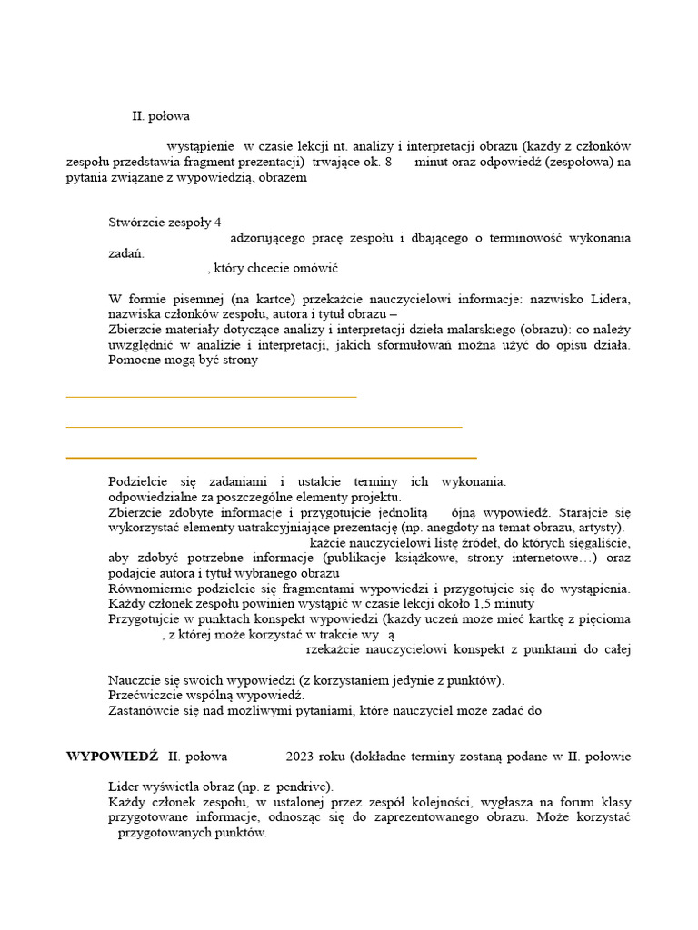 Projekt Estetyka Obraz | PDF