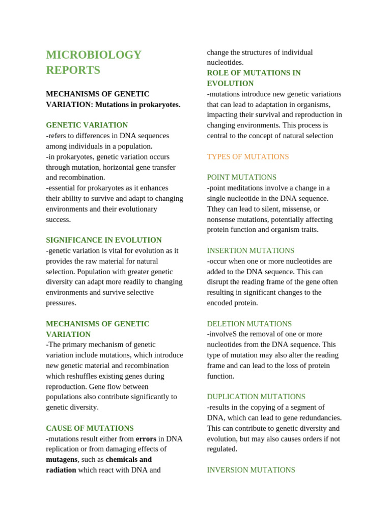 MICROBIOLOGY REPORTS | PDF | Virus | Genetics